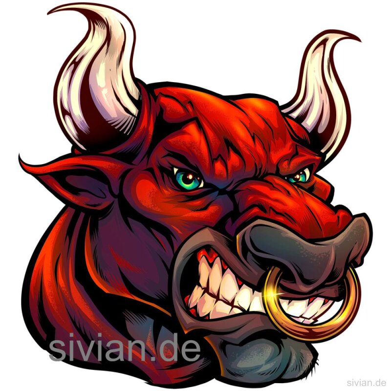 Autoaufkleber wütender roter Stier